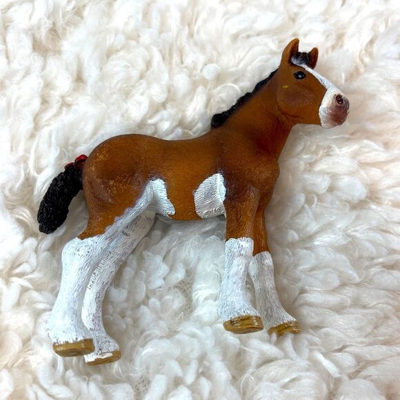 Toys | Bay Pinto Clydesdale Foal Horse Figurine Schleich 215 | Poshmark